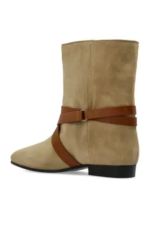Isabel Marant Étoile Rejen Suede Ankle Boots With Side Knot Detail - Brown
