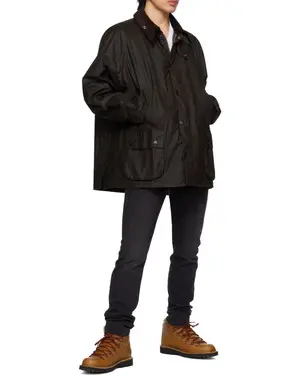 Barbour Bedale Wax Jacket With Corduroy Details - Black