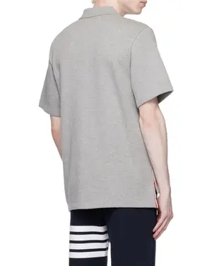 Thom Browne Rwb Pocket Trim Polo Shirt - Light Gray