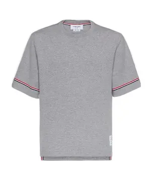 Thom Browne Rwb-stripe Crewneck T-shirt - Grey