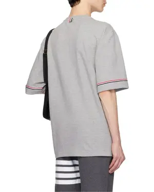 Thom Browne Rwb-stripe Crewneck T-shirt - Grey