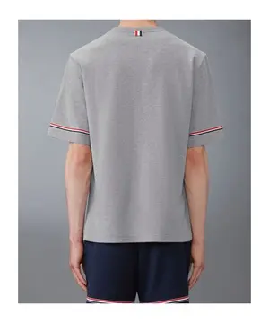 Thom Browne Rwb-stripe Crewneck T-shirt - Grey