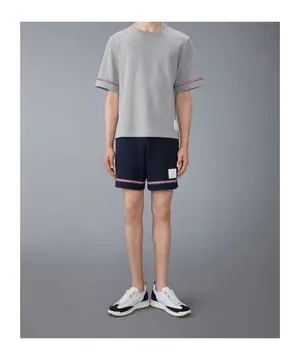 Thom Browne Rwb-stripe Crewneck T-shirt - Grey