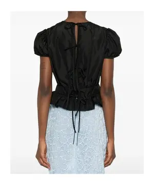 Cecilie Bahnsen Short Sleeve Top With Tie Detail
