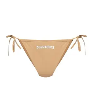 Dsquared2 Embellished Bikini Bottoms With Lace Detail - Nude