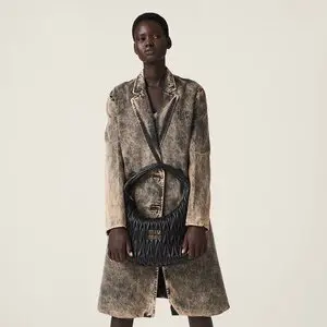 Miu Miu Matelassé Nappa Leather Hobo Bag - Black