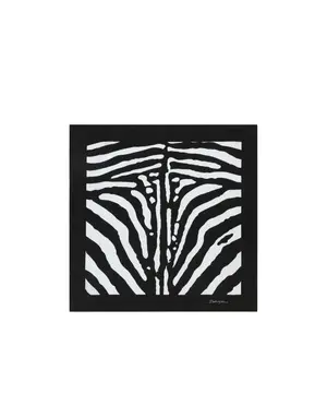 Dolce & Gabbana Square Silk Scarf - Black And White