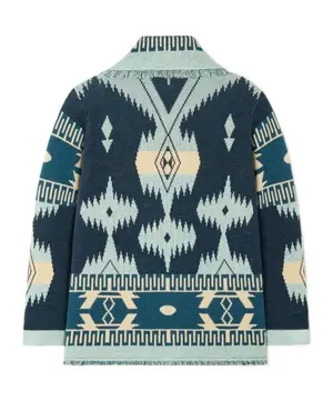 Alanui Icon Jacquard Cardigan - Blue