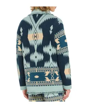 Alanui Icon Jacquard Cardigan - Blue
