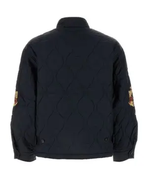 BARACUTA England Embroidered Quilted Jacket - Navy Blue