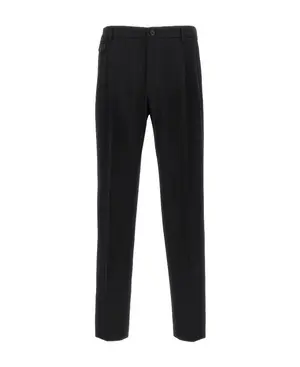 Dolce & Gabbana Pleated Trousers With Elastic Waistband - Black