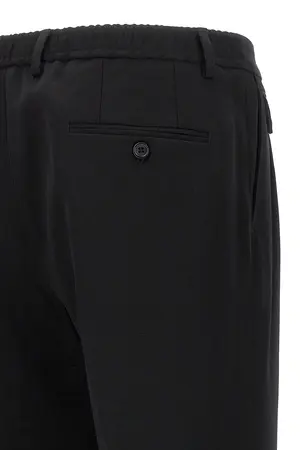 Dolce & Gabbana Pleated Trousers With Elastic Waistband - Black