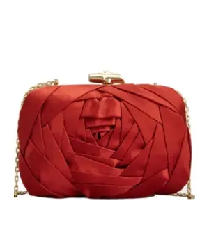 ROGER VIVIER Rose Clutch In Satin
