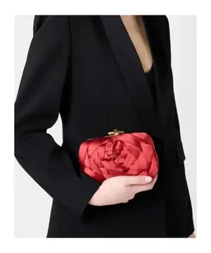 ROGER VIVIER Rose Clutch In Satin
