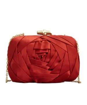ROGER VIVIER Rose Clutch In Satin