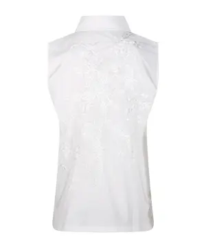 P.a.r.o.s.h Sleeveless Embroidered Shirt - White