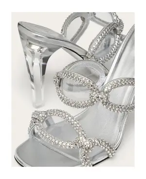Valentino Garavani Chain 1967 Embellished Metallic Napa Leather Mules
