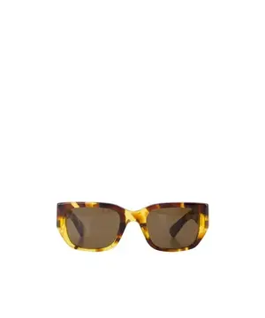 Bottega Veneta Intrecciato Square Sunglasses - Brown