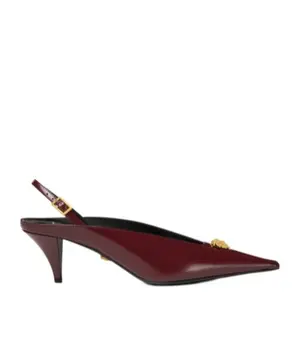 Versace Pointed-toe Slingback Pumps - Burgundy