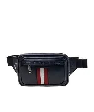 Bally Leather Waist Pack With Embossed Logo - Black