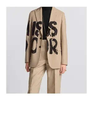 Dior Single Breasted Graphic Print Blazer