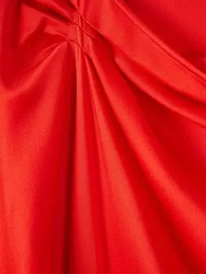 Victoria Beckham Short Sleeve Gown With Ruffled Collar And Fitted Waist
