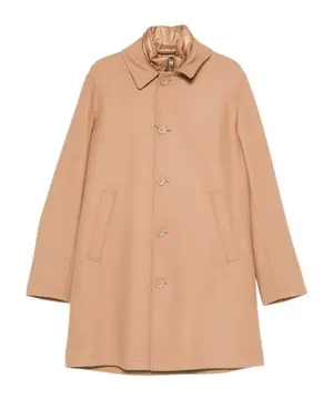 Herno Button-fastening Wool-blend Coat - Nude