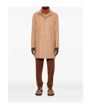 Herno Button-fastening Wool-blend Coat - Nude