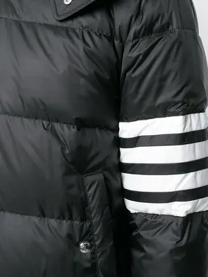 Thom Browne 4-stripe Padded Hooded Coat - Black