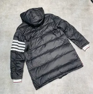 Thom Browne 4-stripe Padded Hooded Coat - Black