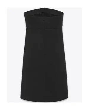 Saint Laurent Bow-detailed Strapless Zipped Mini Dress
