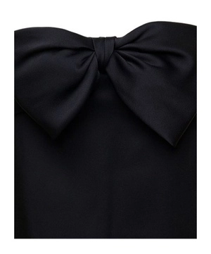 Saint Laurent Bow-detailed Strapless Zipped Mini Dress