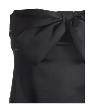 Saint Laurent Bow-detailed Strapless Zipped Mini Dress