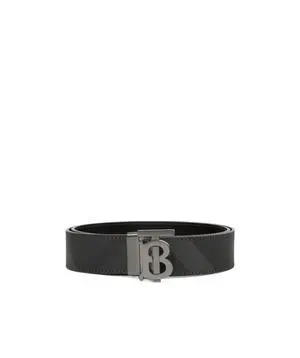 Burberry Monogram Buckle Reversible Belt - Black