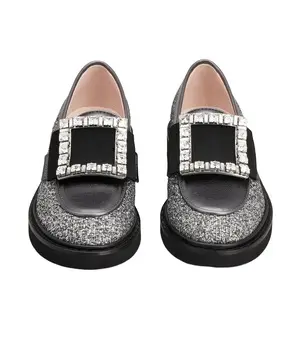 ROGER VIVIER Embellished Loafers - Silver/black