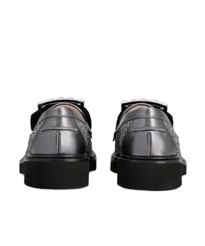 ROGER VIVIER Embellished Loafers - Silver/black