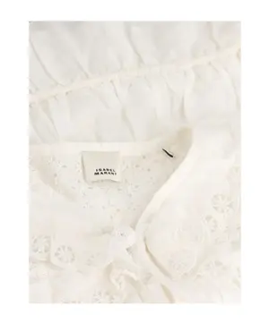 Isabel Marant Étoile Long-sleeved Lace Blouse With Pom-poms - No