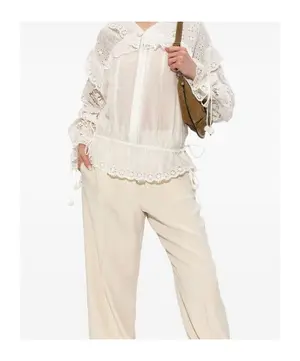 Isabel Marant Étoile Long-sleeved Lace Blouse With Pom-poms - No