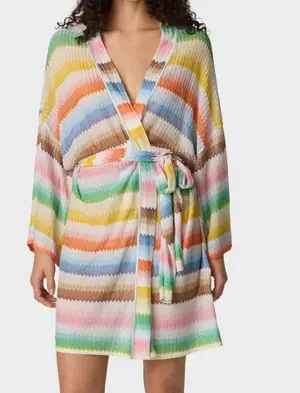 Missoni Zigzag Belted Raschel Knit Beachwear