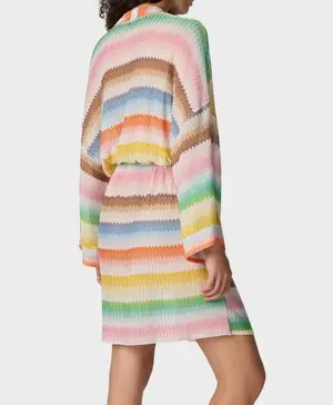 Missoni Zigzag Belted Raschel Knit Beachwear