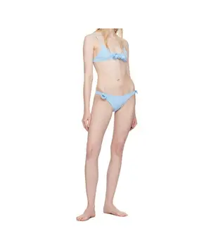 Coperni Bow-detail Bikini Top And Bottom Set - Blue