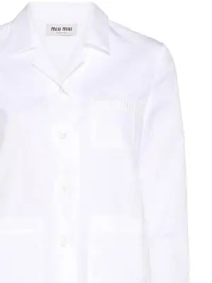 Miu Miu Cotton Poplin Shirt With Embroidered Logo