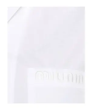 Miu Miu Cotton Poplin Shirt With Embroidered Logo