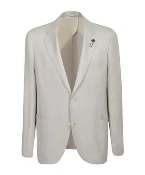LARDINI Single-breasted Tailored Blazer - Beige