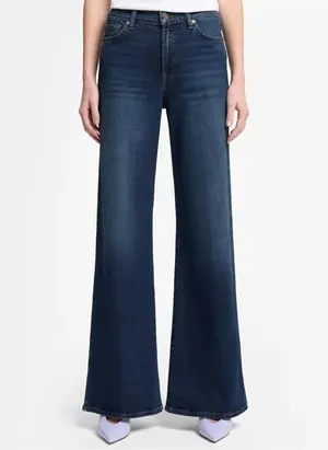 7 For All Mankind High-waisted Wide-leg Jeans - Blue