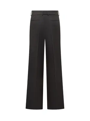 Off-White Pleated Detailed Straight Leg Trousers