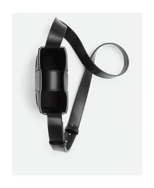 Bottega Veneta Interwoven Leather Phone Case - Black