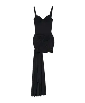 Balenciaga Ruched Sweetheart Neck Midi Dress