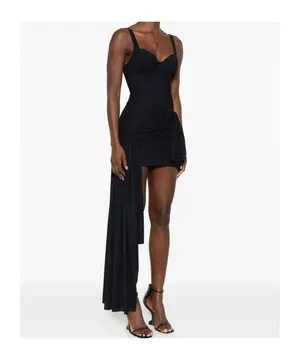 Balenciaga Ruched Sweetheart Neck Midi Dress