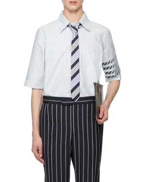 Thom Browne Striped Short-sleeved Shirt
